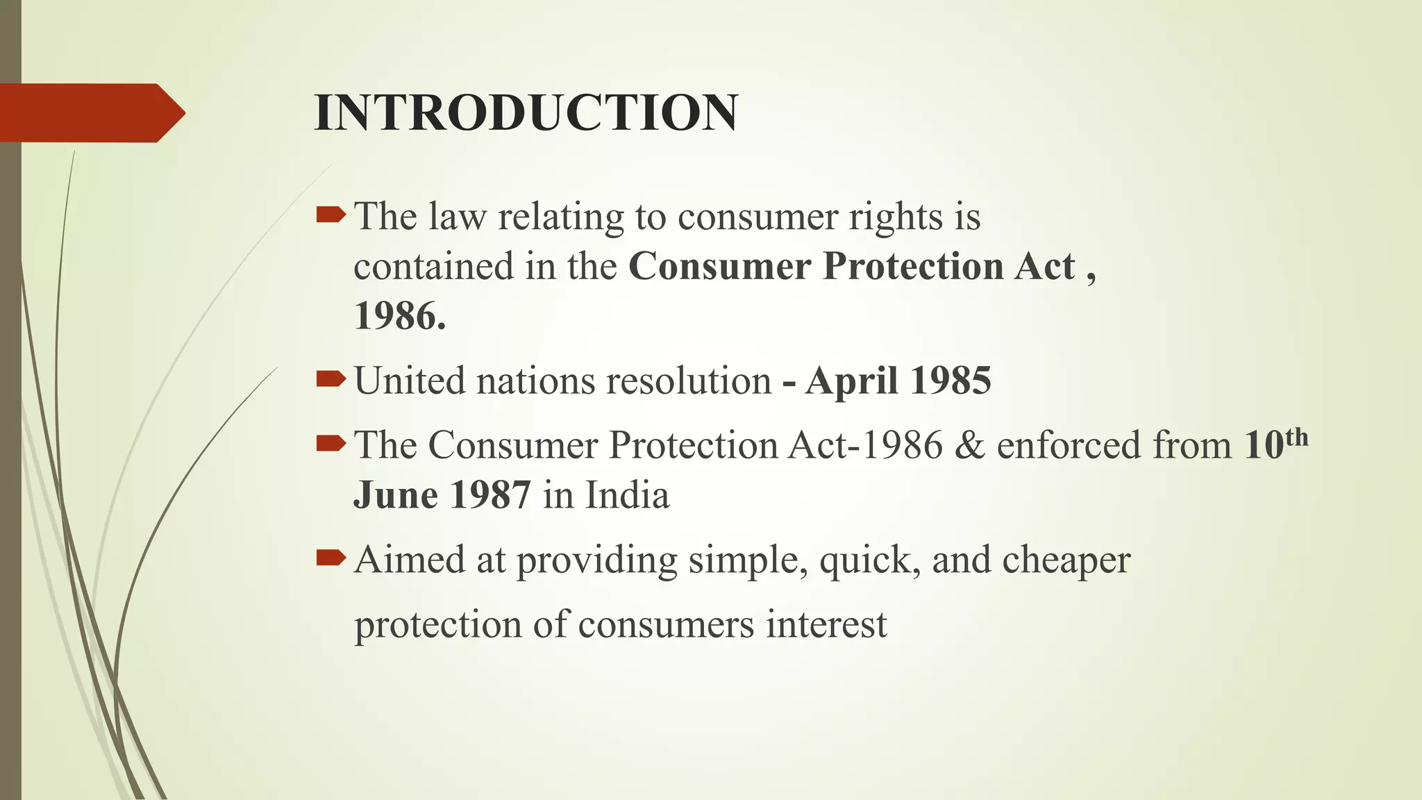 consumer protection act 1986 | PPTX