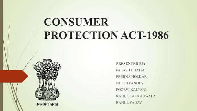 consumer protection act 1986 | PPTX | Consumer Issues | Business