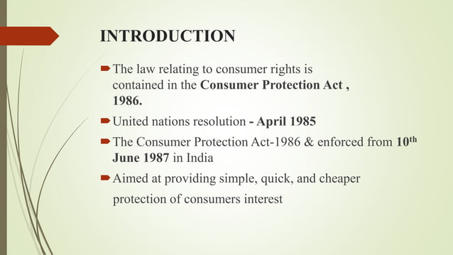 consumer protection act 1986 | PPTX | Consumer Issues | Business