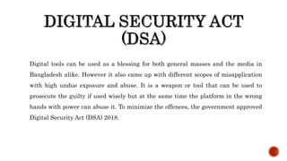 Digital Security Act (DSA) 2018 in Bangladesh | PPTX | Internet Safety | Parenting