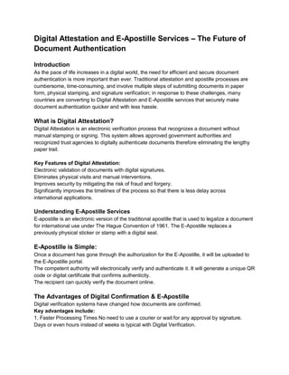 Digital Attestation and E-Apostille Services – The Future of Document ...