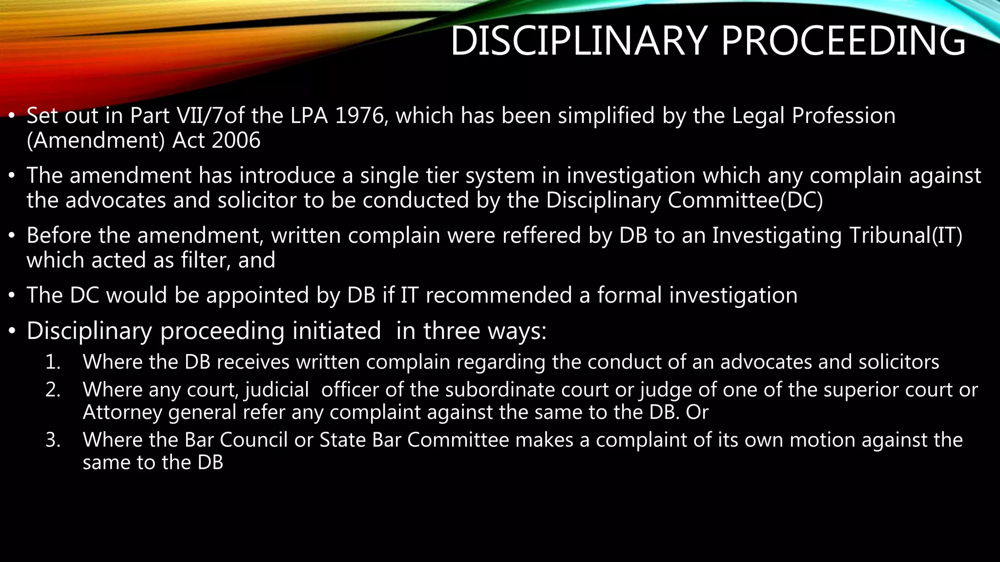Legal profession act 1978 | PPTX