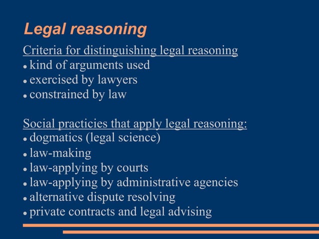 Legal reasoning.ppt | Law