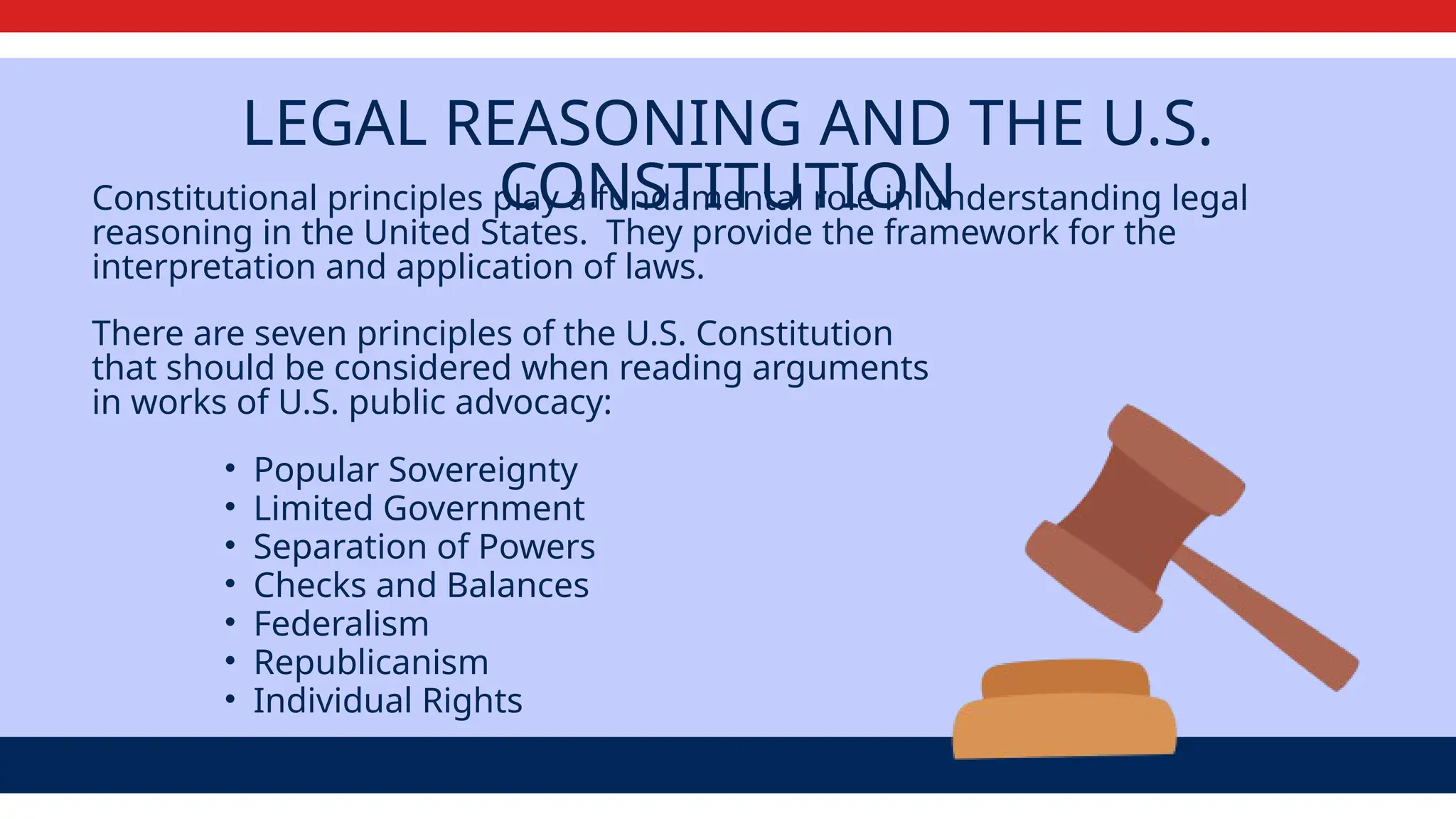Legal Reasoning for Seminal U.S. Texts Constitutional Principles ...