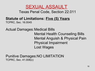 Legal remedies for victims of Sexual Exploitation and Sexual Assault in ...
