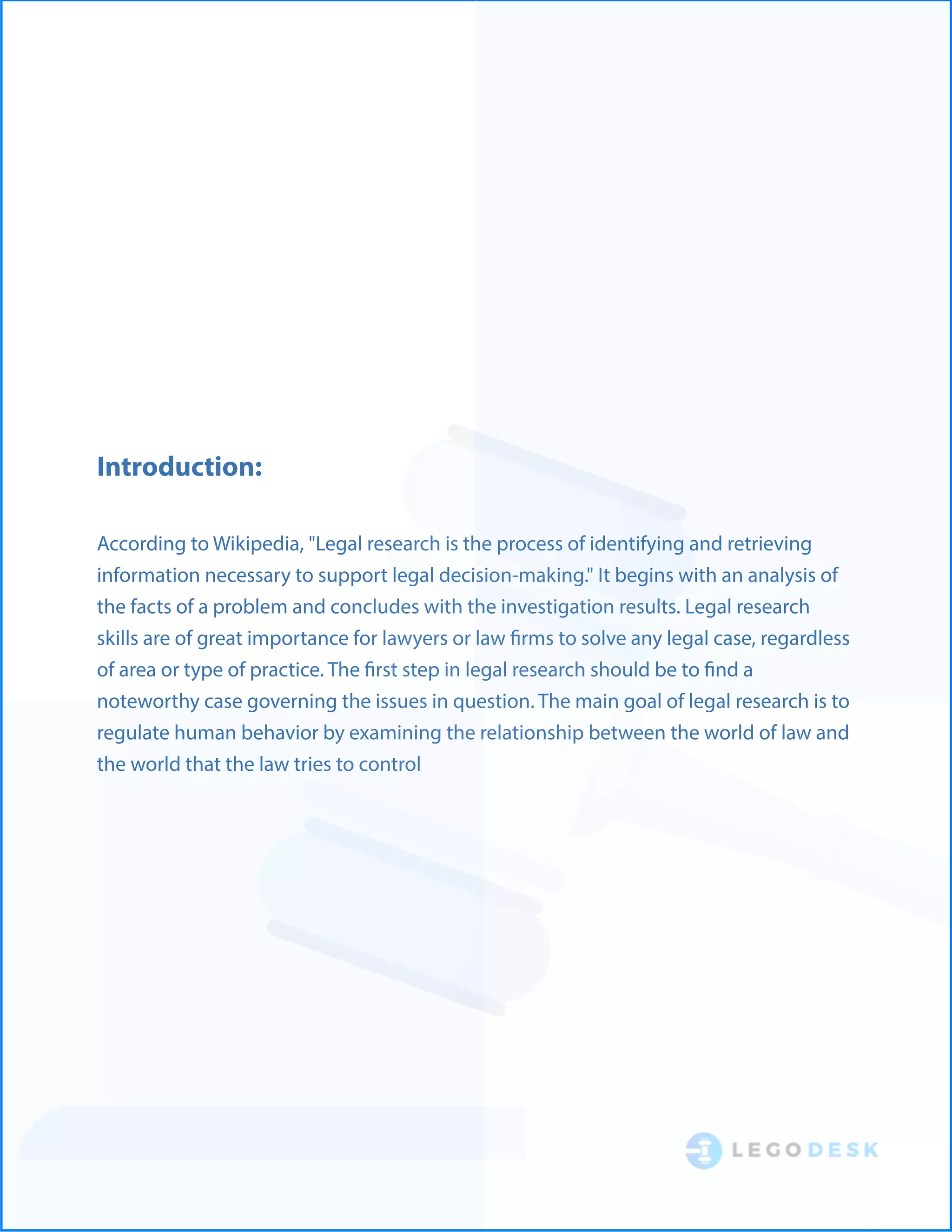 How to Do a Legal Research: Definition, Types, Examples, Methodology ...