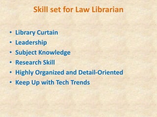 Legal Research and Management Refresher course | PPTX