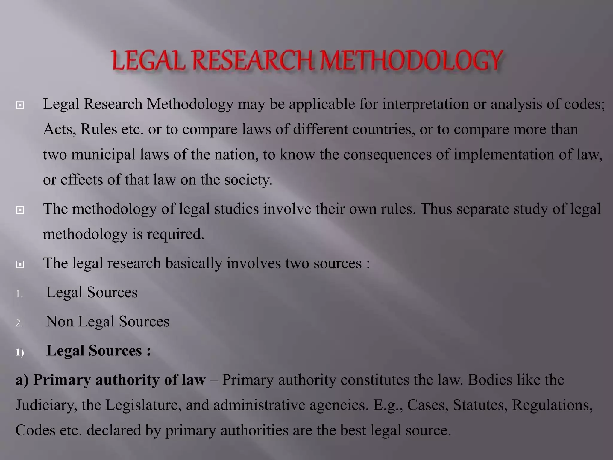 Legal research methodology | PPT
