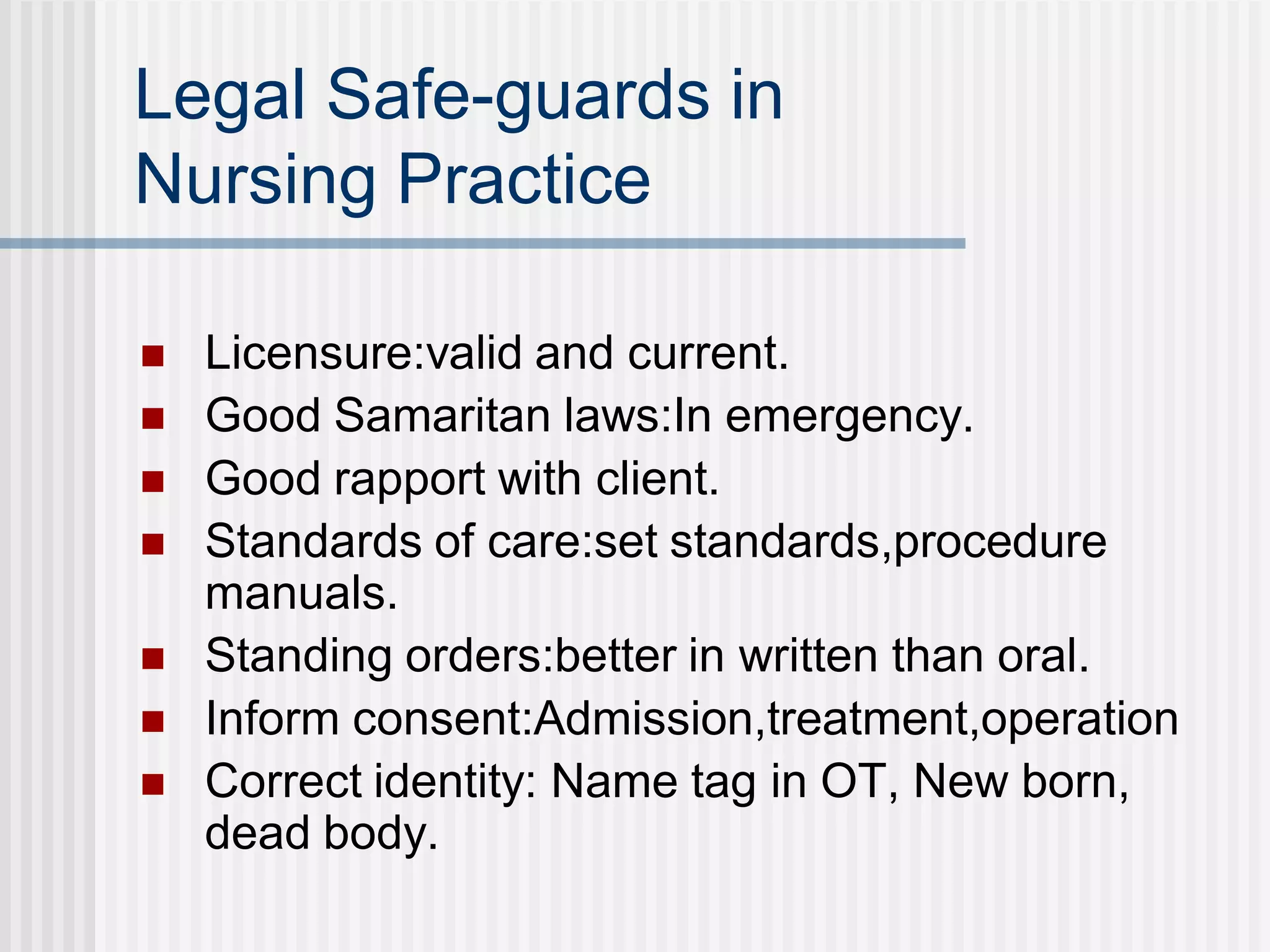 Legal responsibilities of nurses | PDF