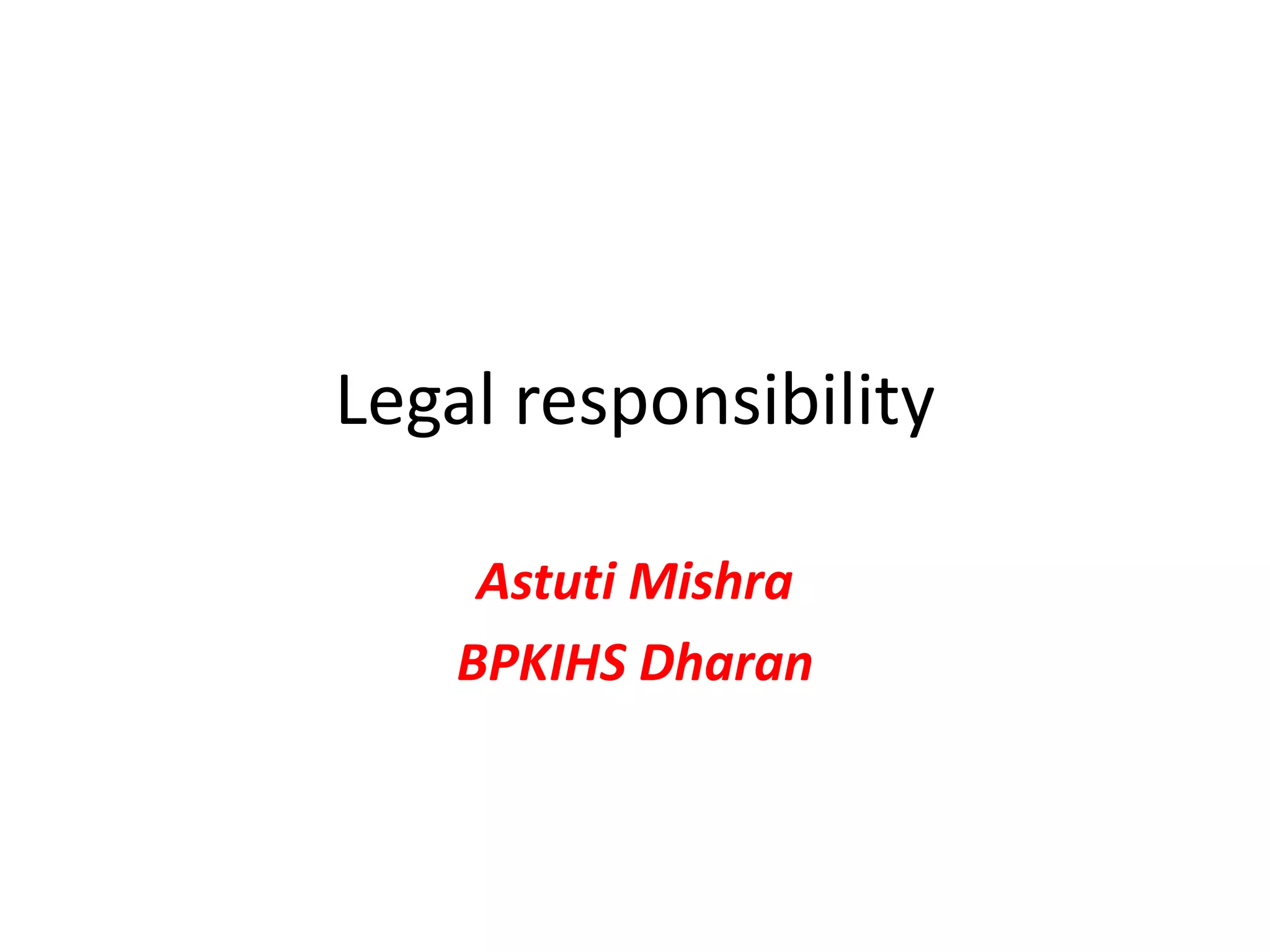 Legal responsibility | PPTX