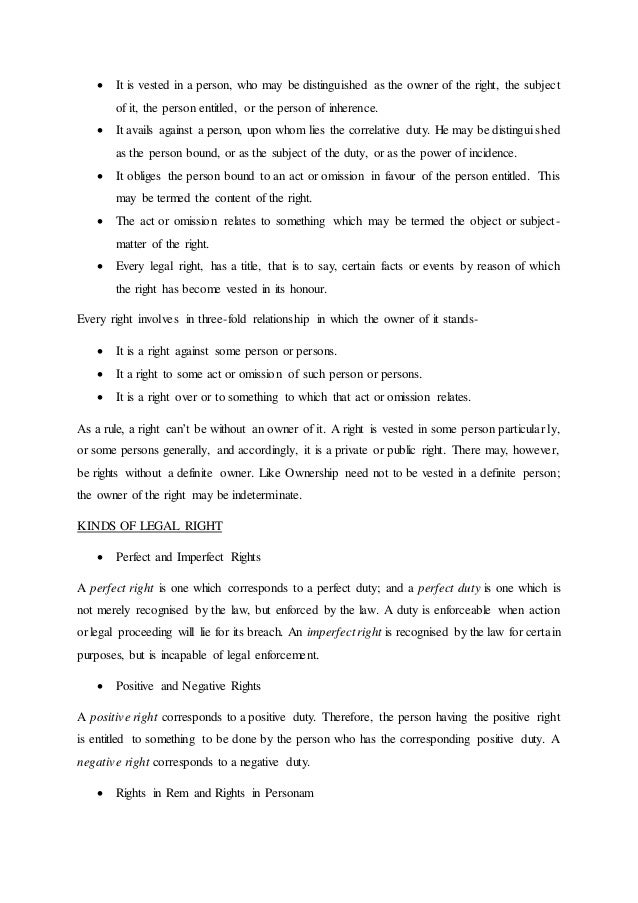 Legal rights (nature, characteristics and kinds) | DOCX