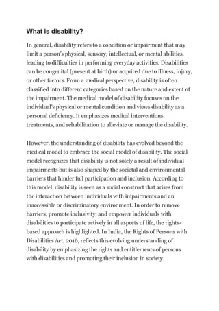 Legal Rights of Persons with Disabilities in India | PDF