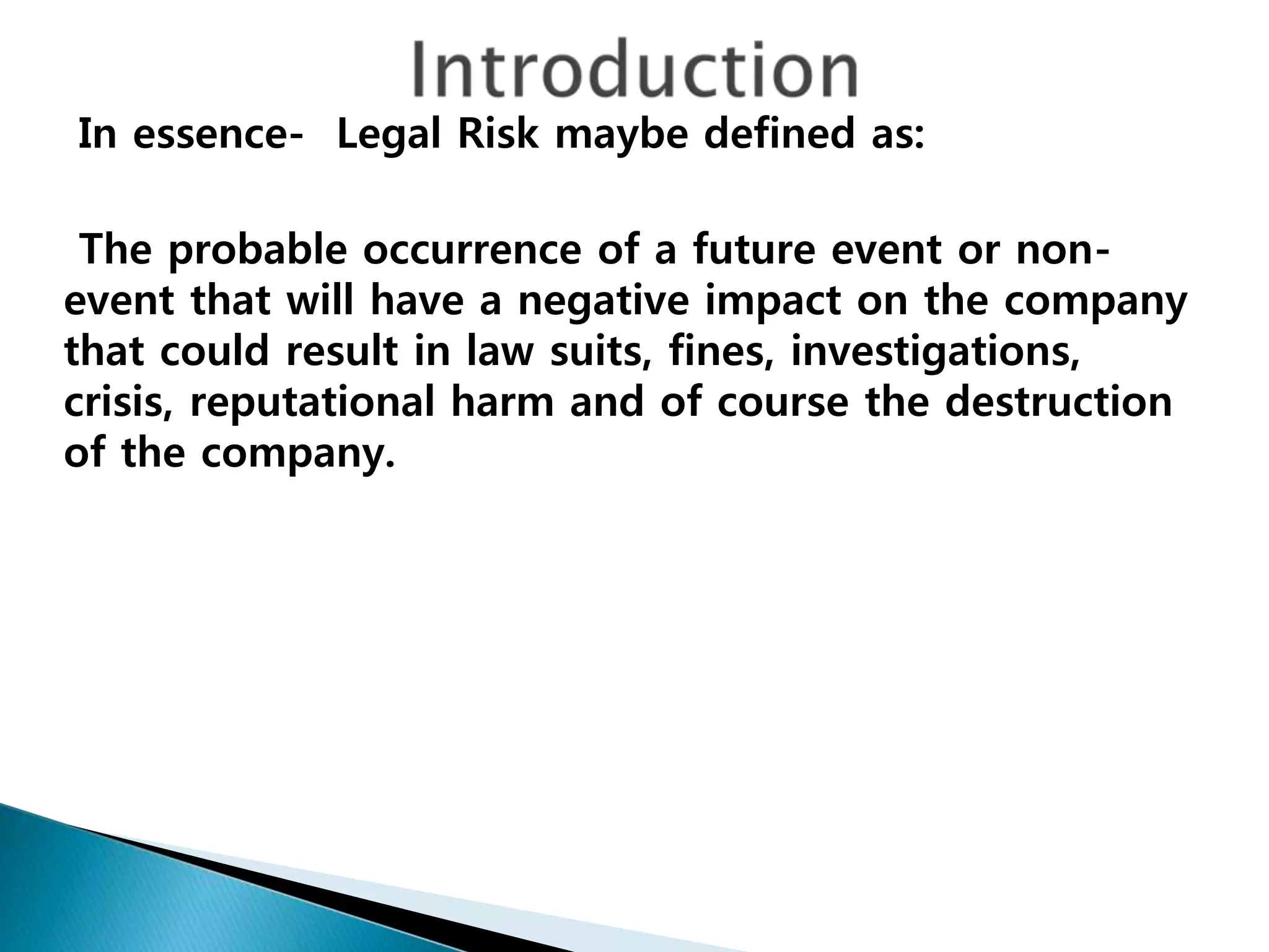 Intro to Legal Risk Management | PPTX | Legal Services Industry | Industries