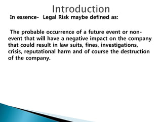 Intro to Legal Risk Management | PPTX