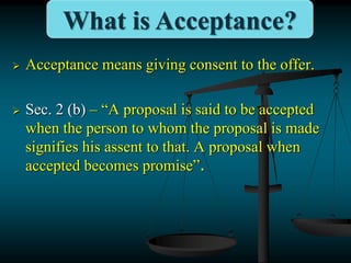 Legal rules as to valid acceptance | PPT