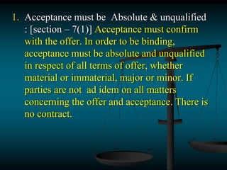 Legal rules as to valid acceptance | PPT