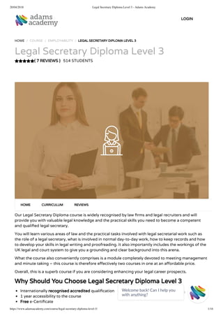 Legal secretary diploma level 3 - Adams Academy | PDF | Legal Services ...