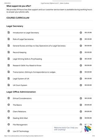 Legal secretary diploma level 3 - Adams Academy | PDF | Legal Services ...