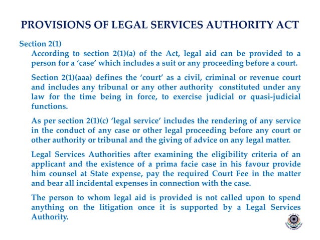 Legal Services Authority Act, 1987 ppt.pptx | Legal Services Industry ...