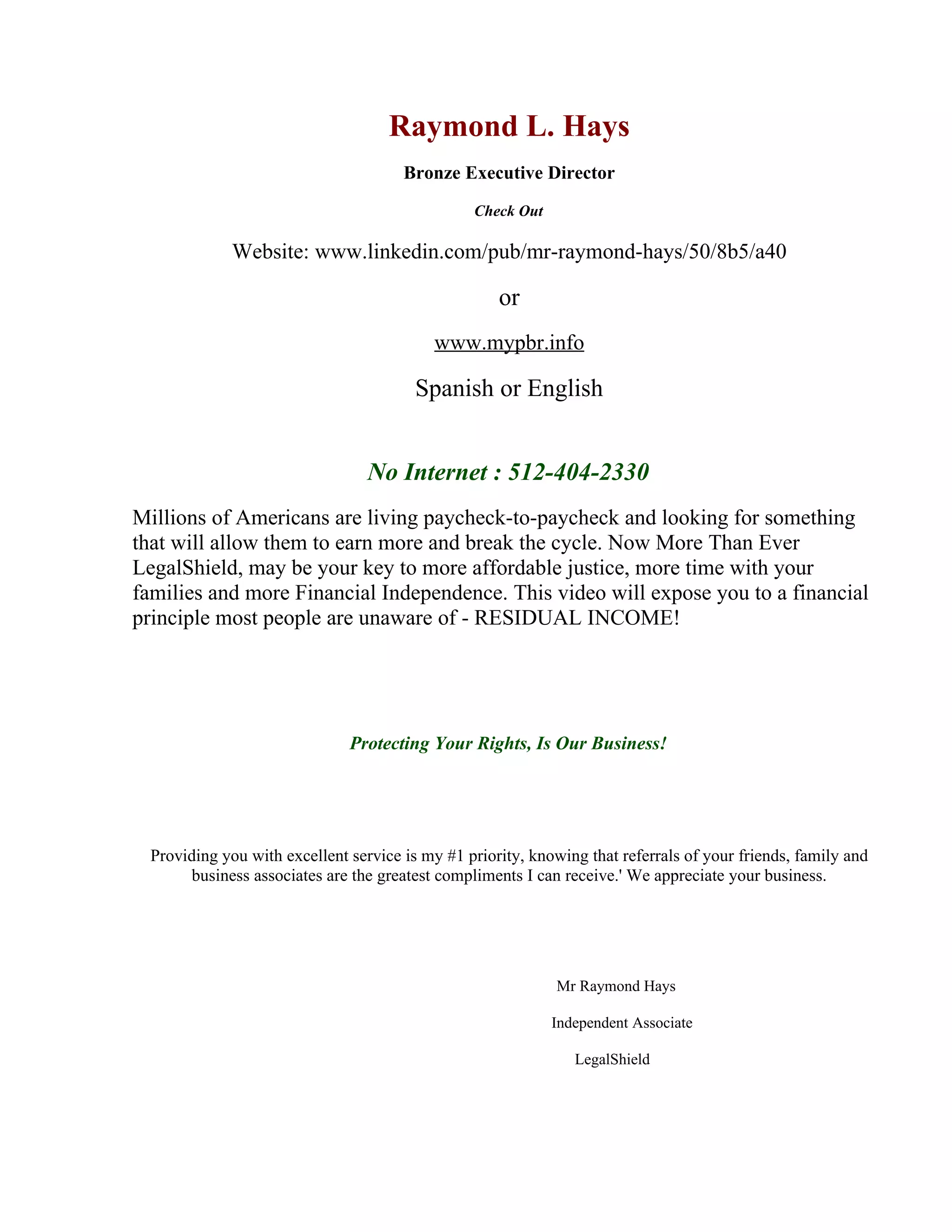 Legalshield Letter | PDF