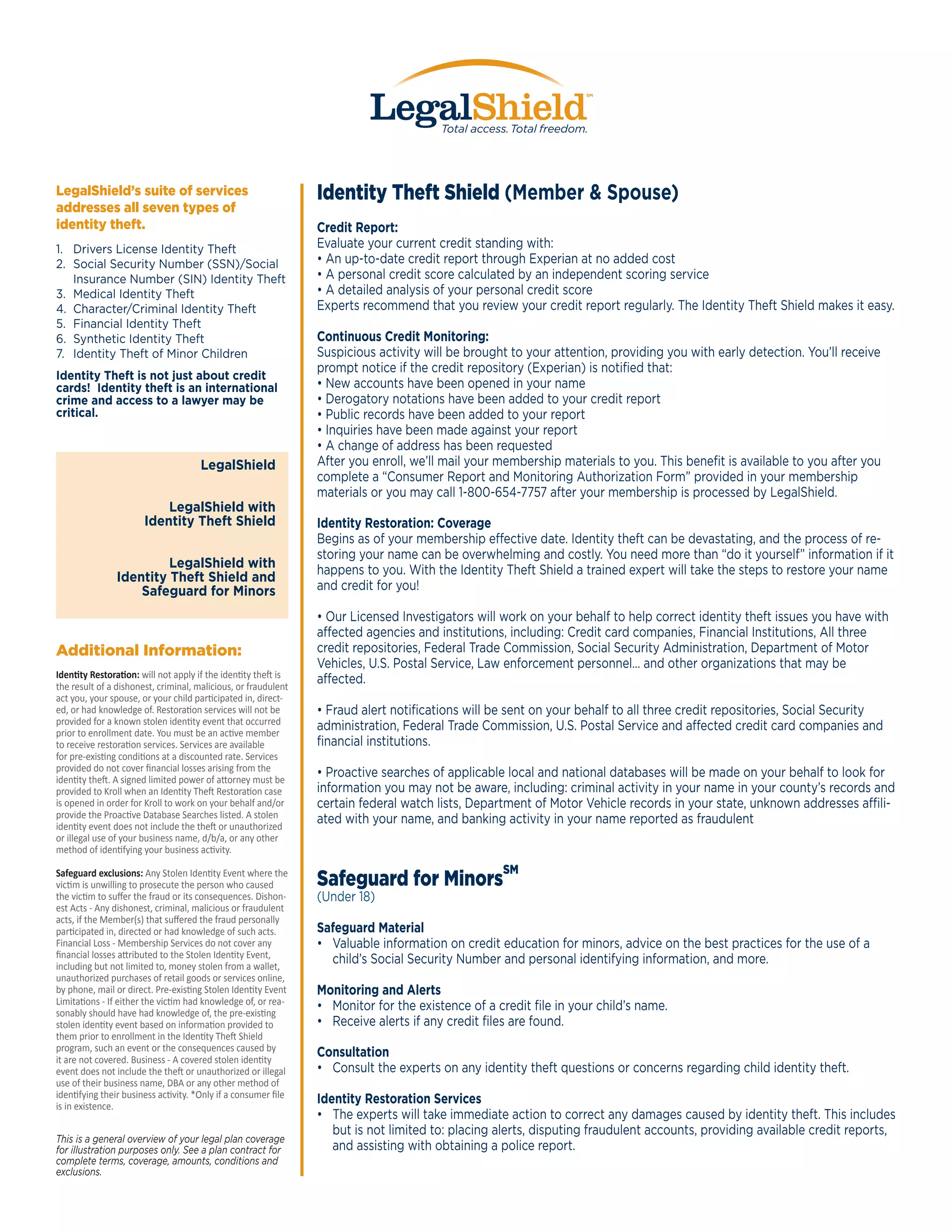 Legal Shield Plan Information | PDF