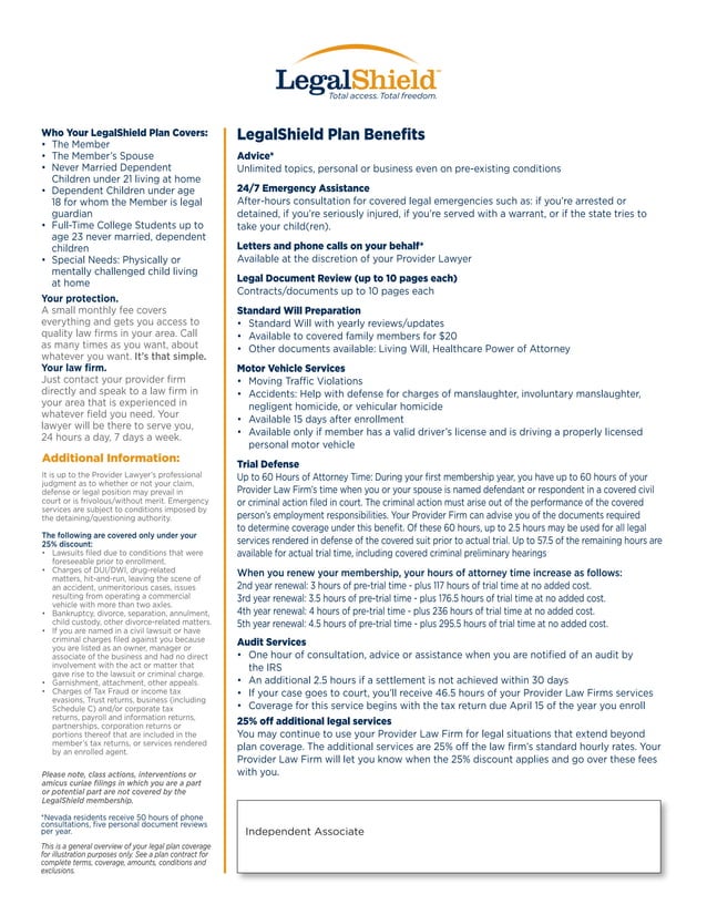 Legal Shield Plan Information