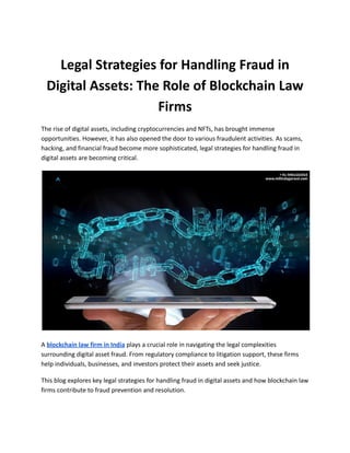 Legal Strategies for Handling Fraud in Digital Assets: The Role of ...
