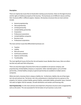 Legal Structure of Business | PDF