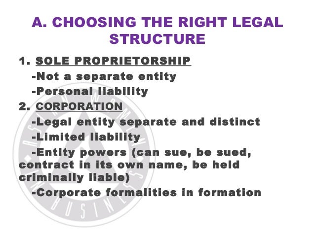 Legal structures for small business