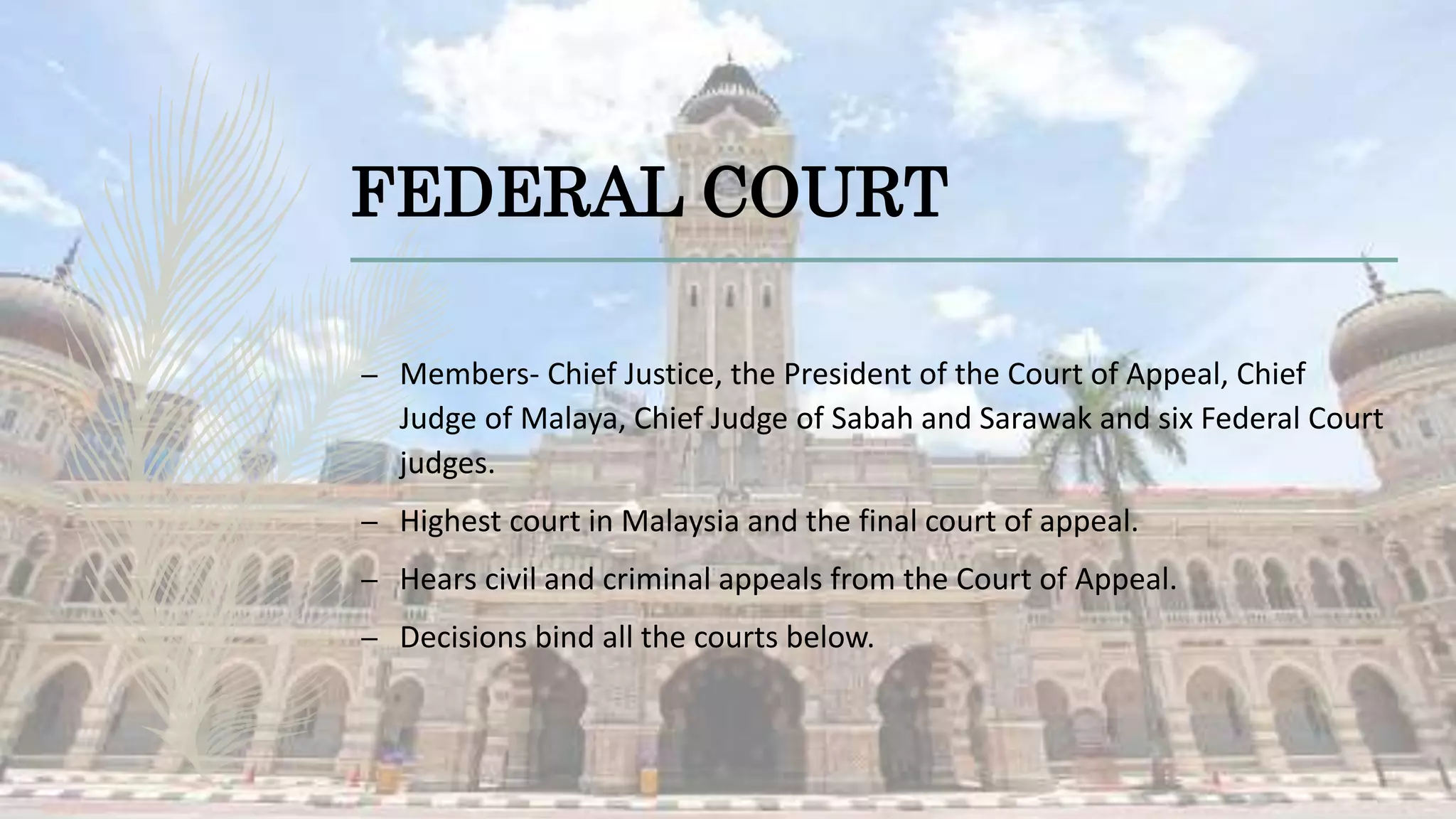 hierarchy of malaysian court | PPTX