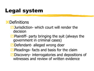 The Legal system | PPTX