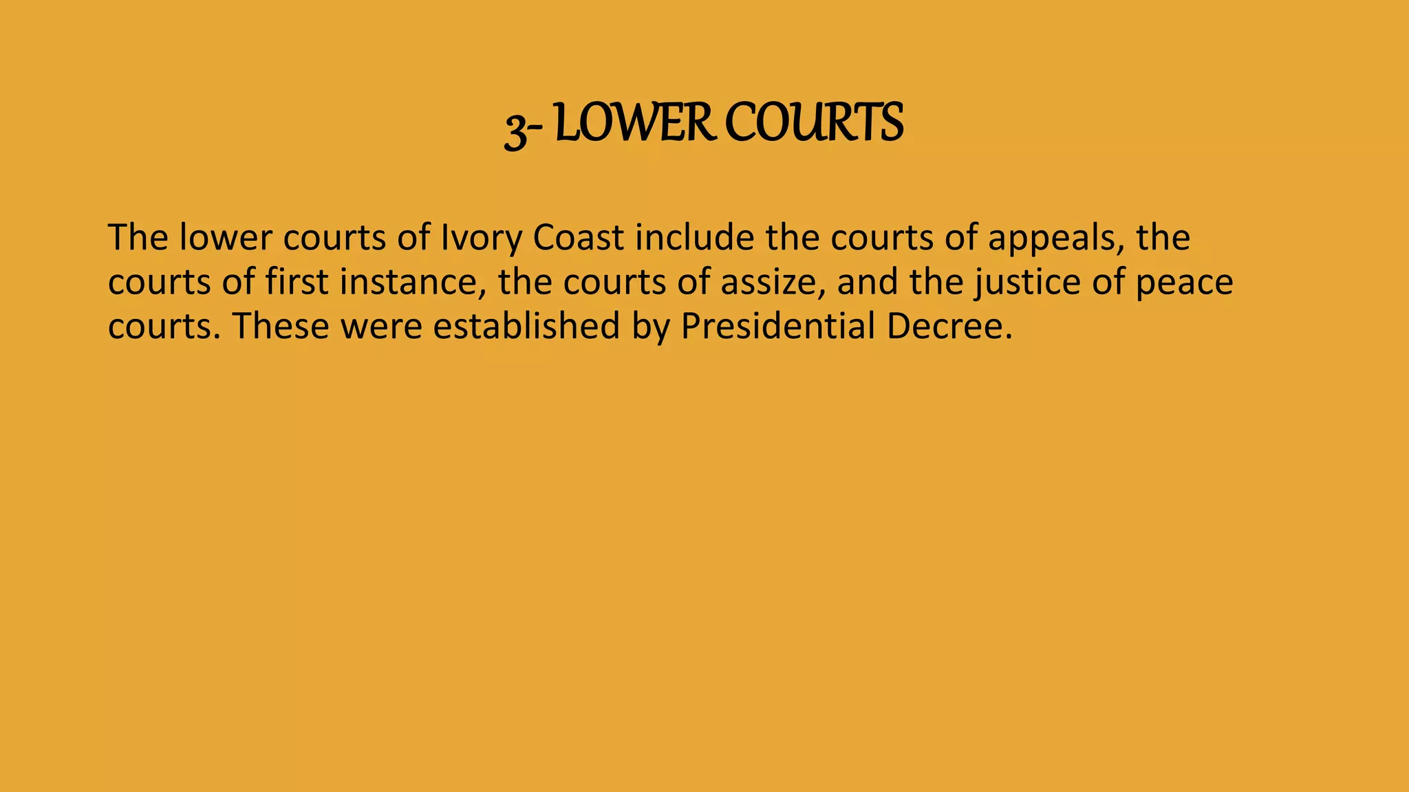 Legal System of Ivory Coast | PPTX