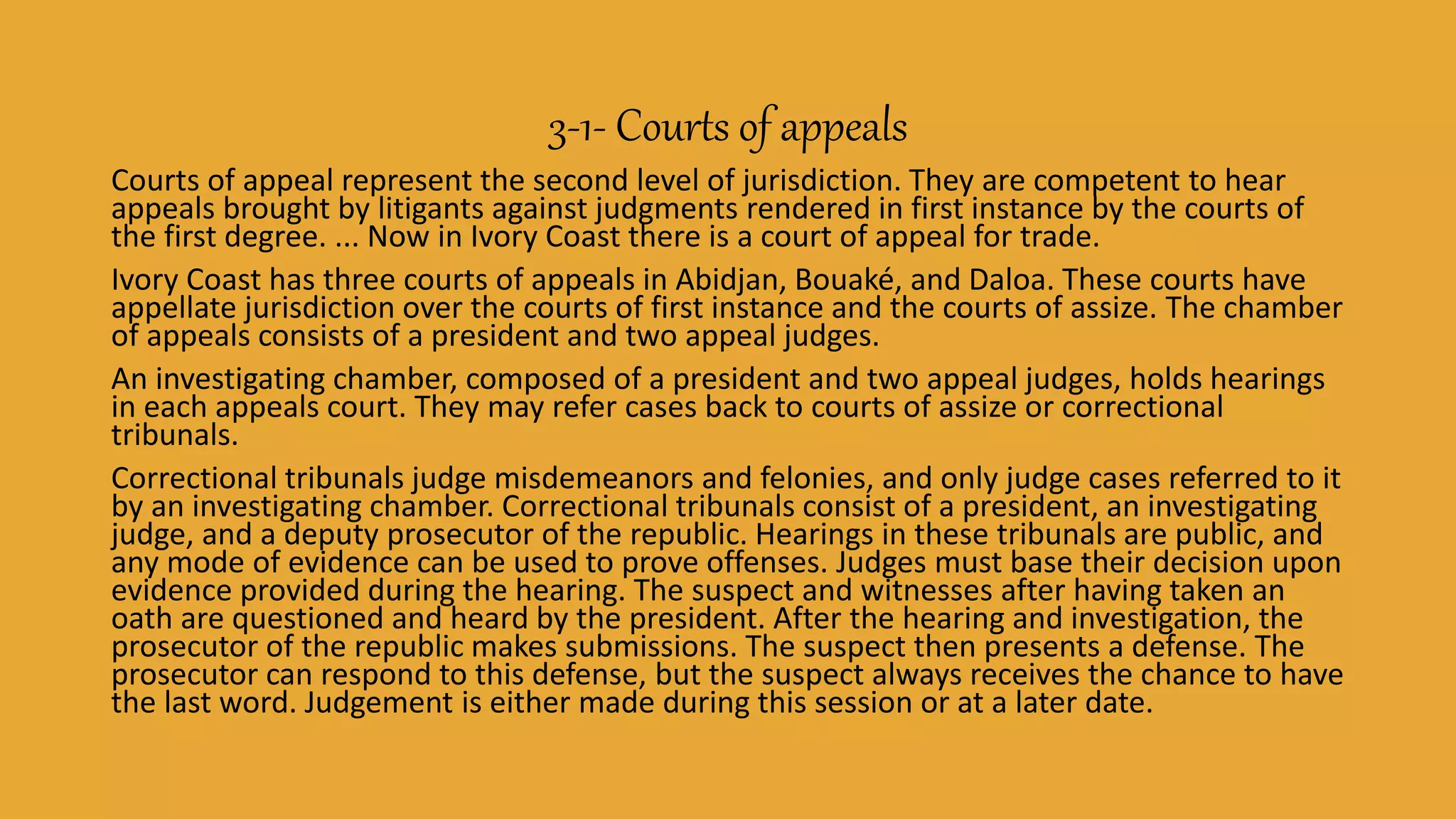 Legal System of Ivory Coast | PPTX