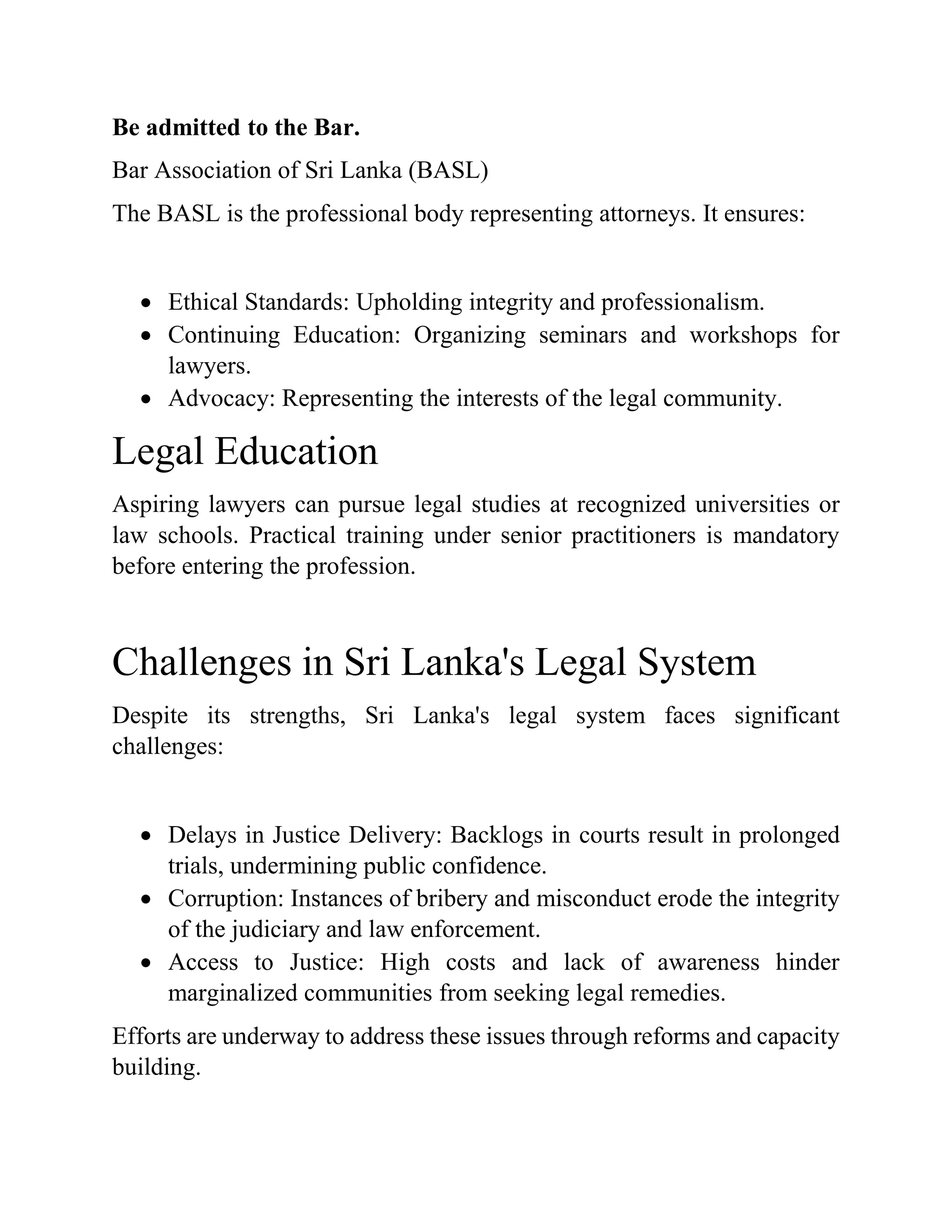 Legal System of Sri Lanka and Types of Law | PDF