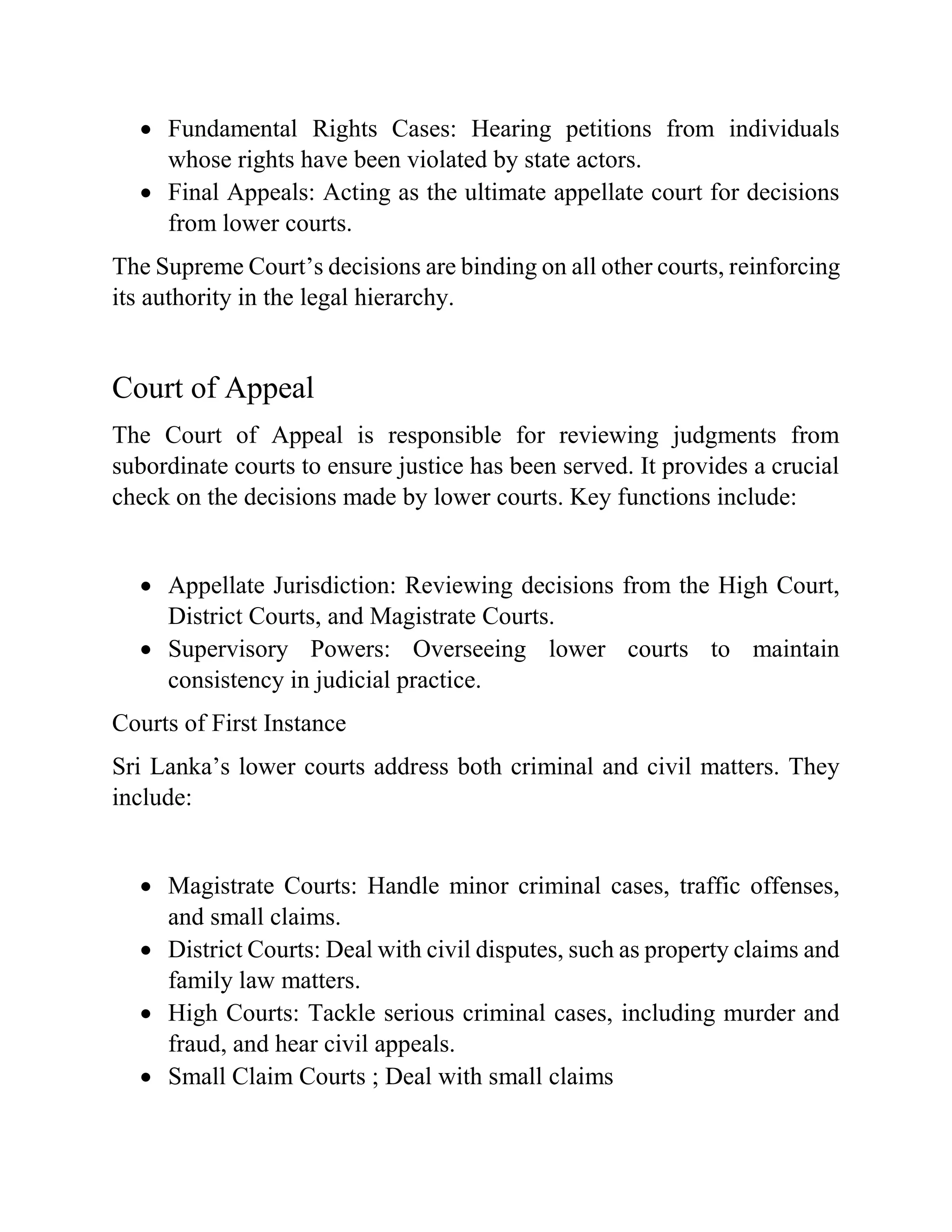 Legal System of Sri Lanka and Types of Law | PDF