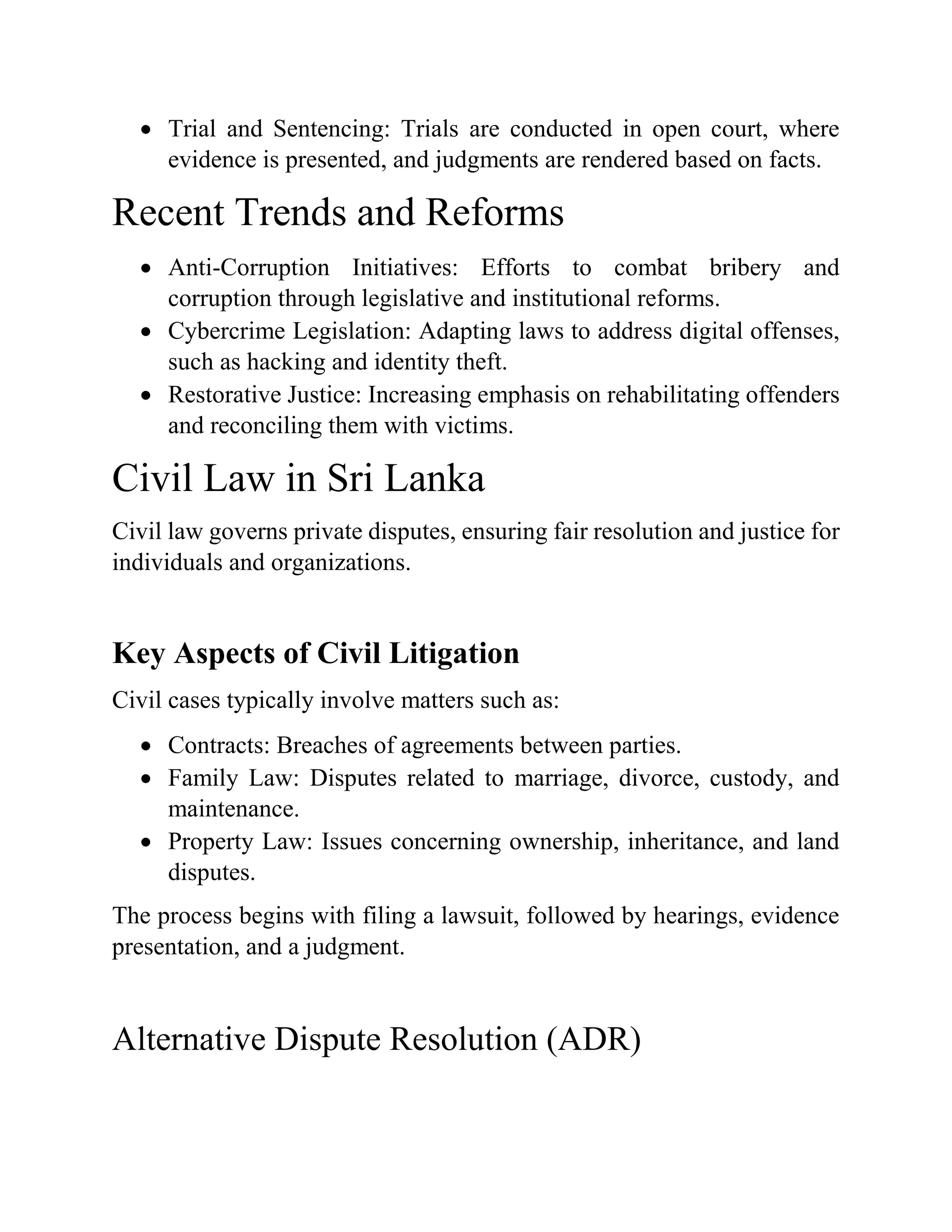 Legal System of Sri Lanka and Types of Law | PDF