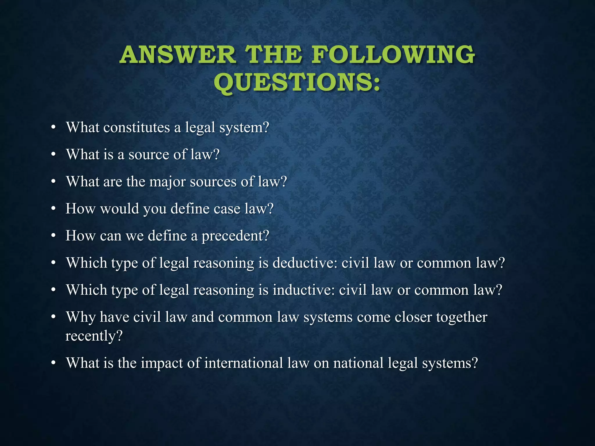 Introduction to global legal systems-Legal systems of_the_world | PPTX