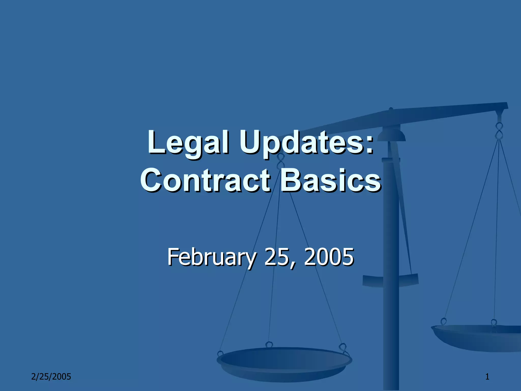 Legal Updates Contract Basics | PPT
