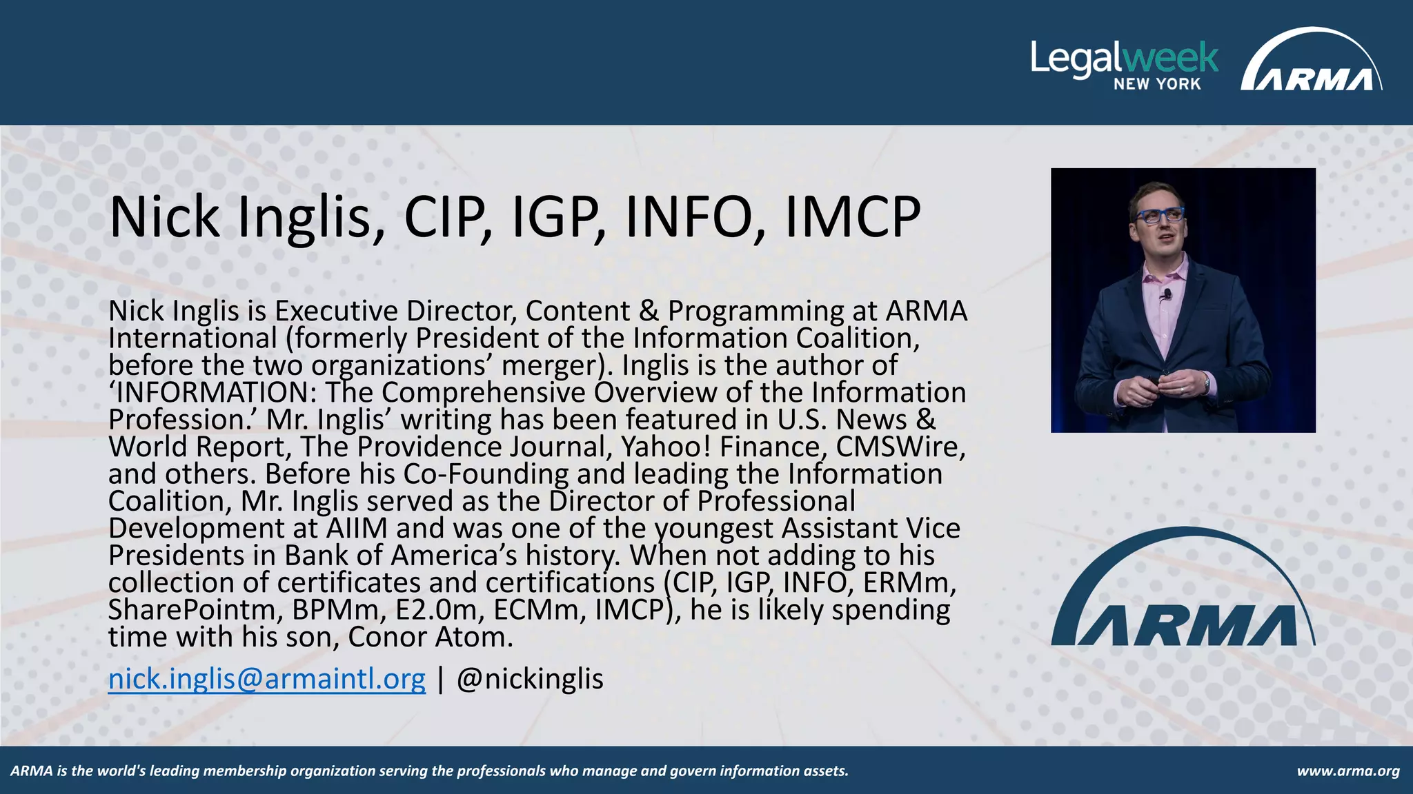 ARMA's Information Governance Implementation Model (IGIM): The Way ...
