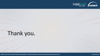 ARMA's Information Governance Implementation Model (IGIM): The Way ...