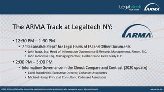 ARMA's Information Governance Implementation Model (IGIM): The Way ...