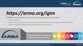 ARMA's Information Governance Implementation Model (IGIM): The Way ...