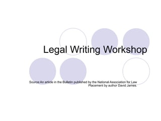 Legal writing workshop | PPT