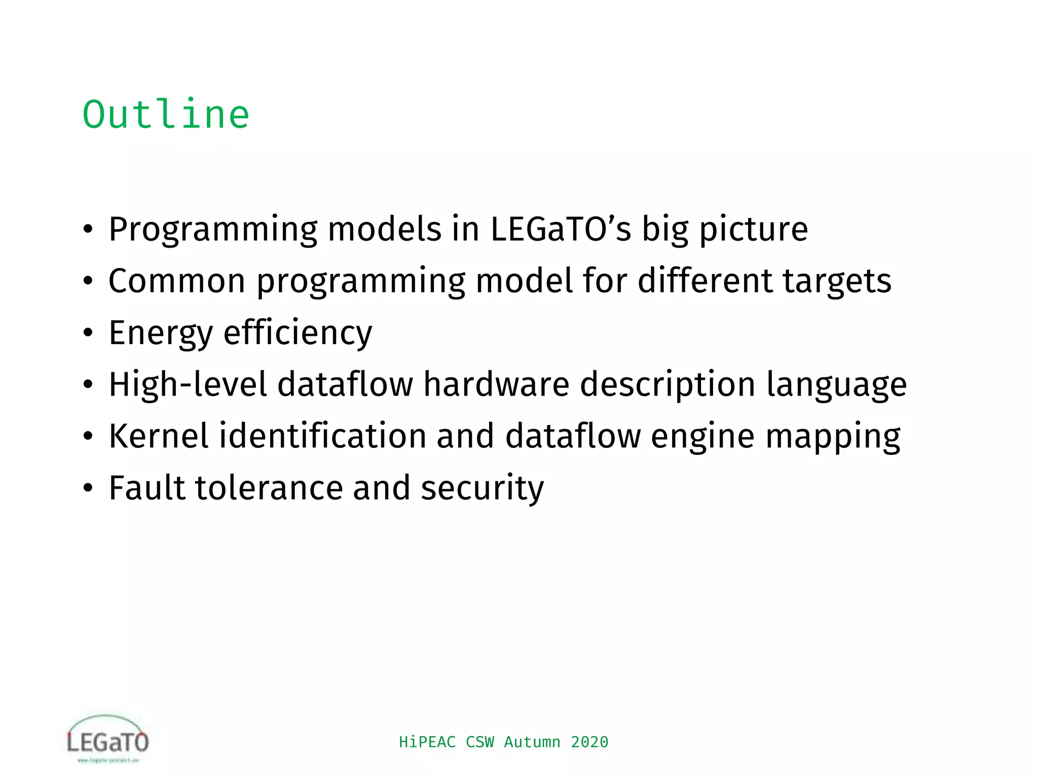 LEGaTO: Software Stack Programming Models | PPT