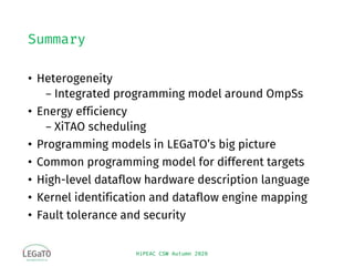 LEGaTO: Software Stack Programming Models | PPT