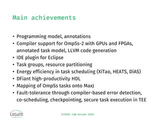 LEGaTO: Software Stack Programming Models | PPT