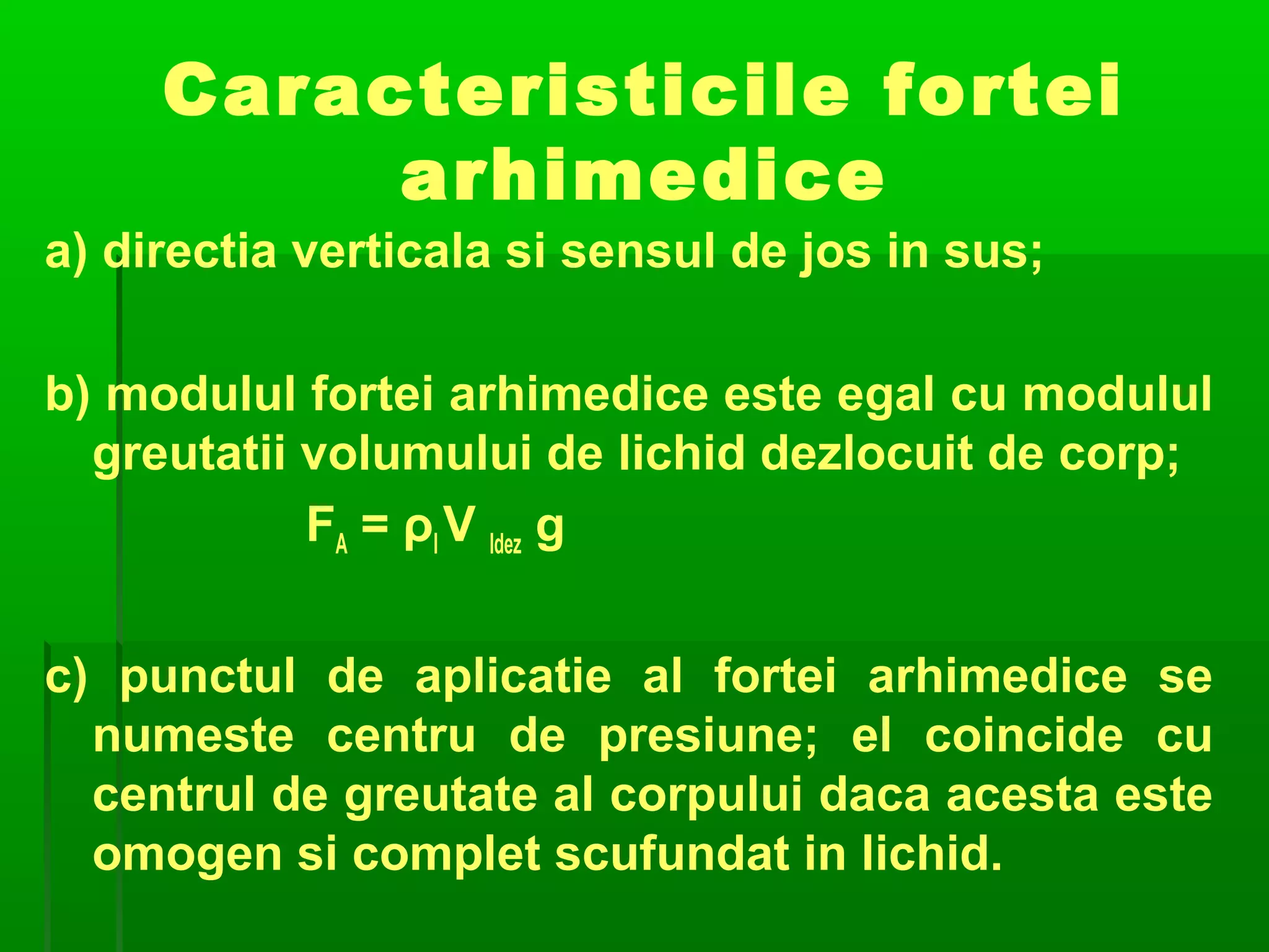 Legea lui Arhimede | PPT