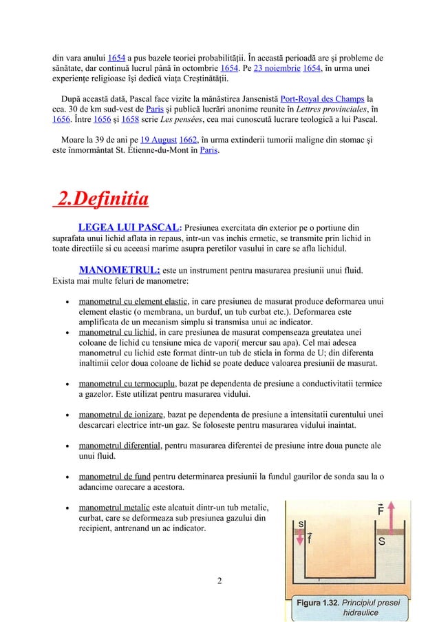 Legea lui Pascal | DOC
