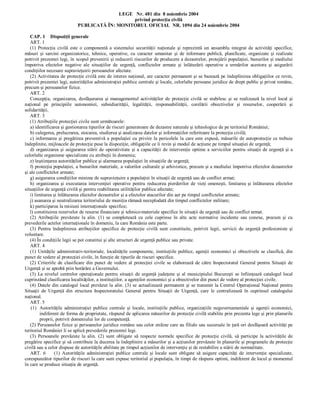 Legea nr 481 din 2004 privind protectia civila | PDF