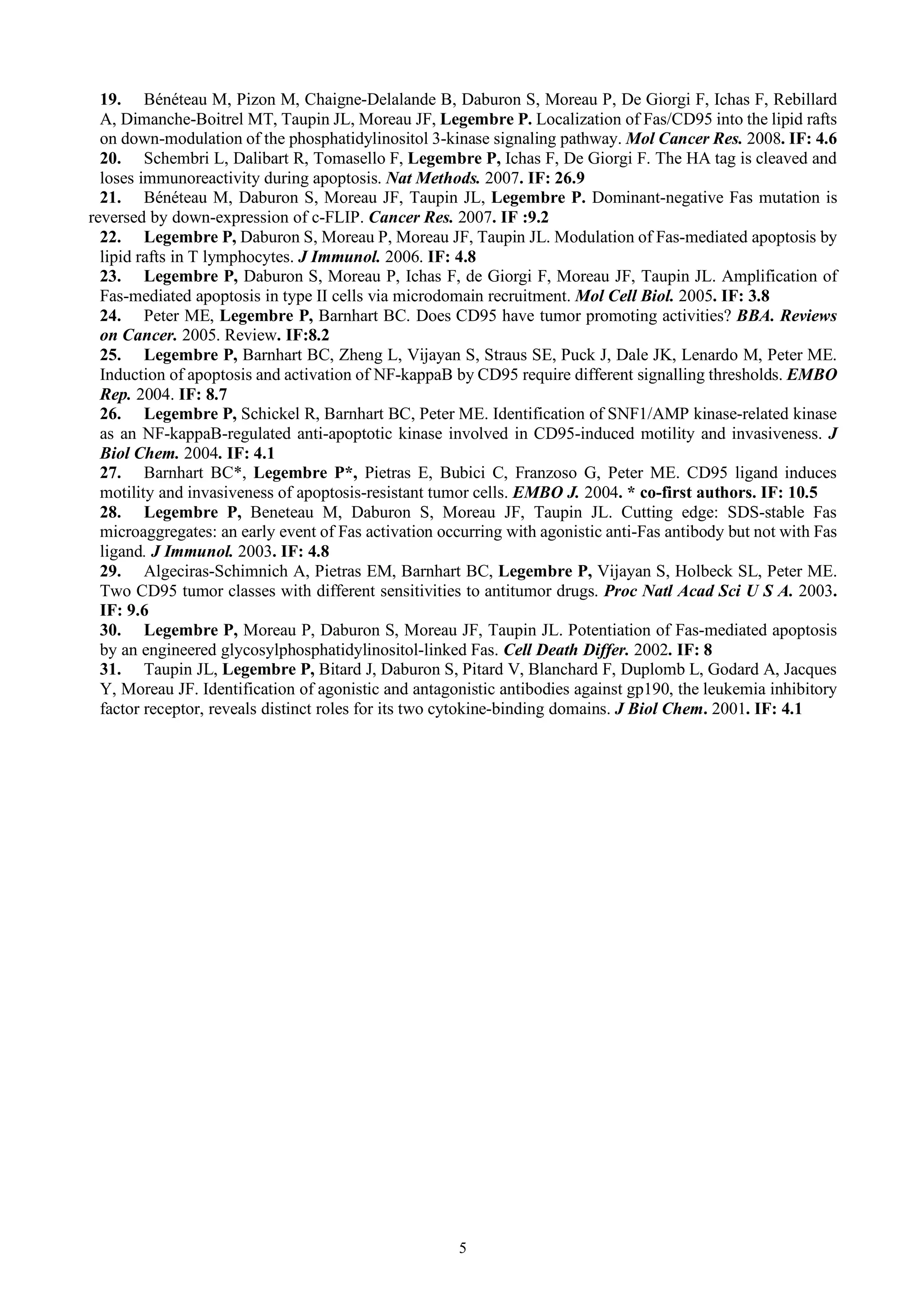 CV du Dr Patrick Legembre (Inserm) | PDF